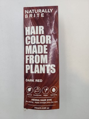 2X-NATURALLY BRITE Henna Hair Dye Natural Made from Plants Dark Red 2 ...