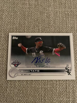 2022 Elijah Tatis Topps Pro Debut Prospect Auto WHITE SOX | eBay