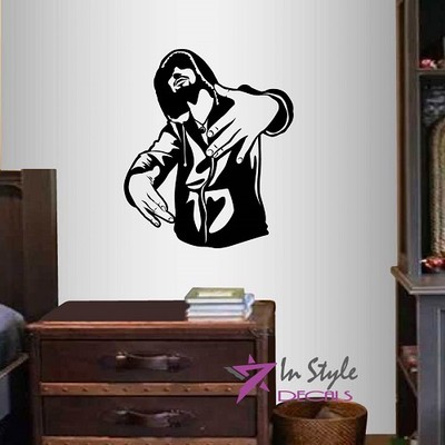 Vinyl Decal Rapper Hand Signs Hip-Hop Street Guy Teen Bedroom Wall ...