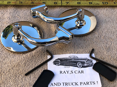 3 Inch Round Vintage Style Glass Peep Side View Mirrors | Right and Left