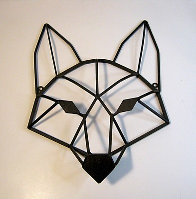 Geometric Welded Metal FOX HEAD Wall Hanging UNIQUE Great for Cabin ...