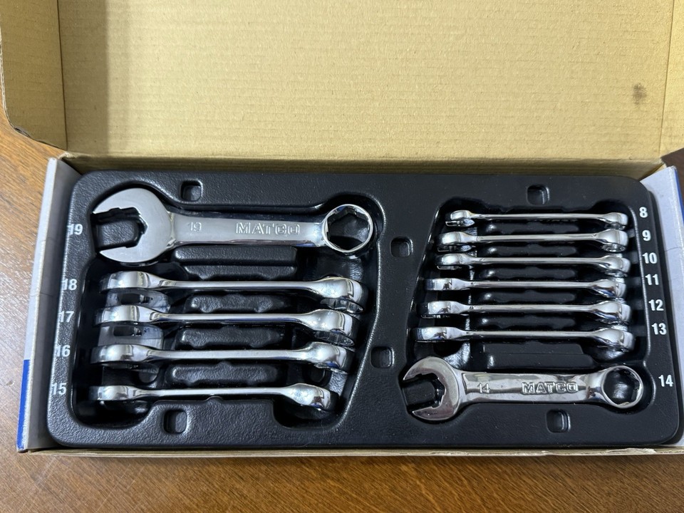 MATCO 12pc Tools Stubby Wrench Metric Hex Grip Set SMEWSM12 (8mm-19mm ...