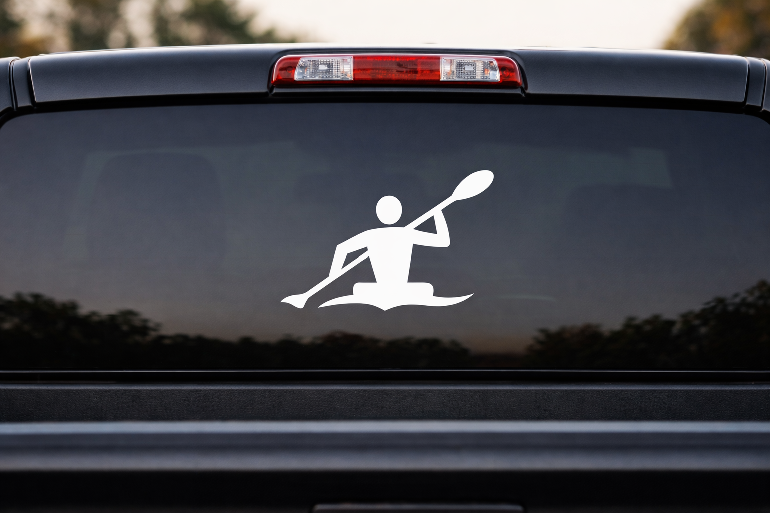 Kayak Kayaker Paddle Canoe Decal Sticker White Vinyl Die-Cut Car Truck ...