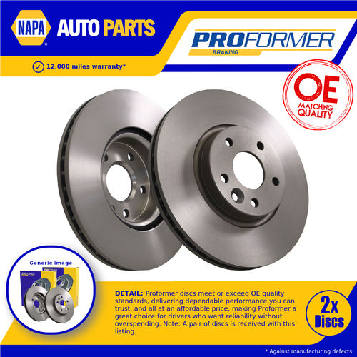 2x Brake Discs Pair Vented fits FORD MONDEO Mk4 2.0 Front 07 to 15 ...