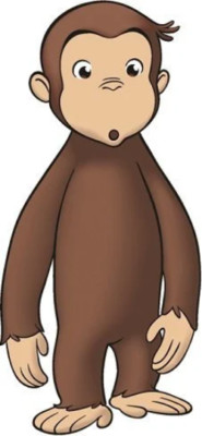 9 in Curious George Decal Astonished Monkey Removable Peel Self Stick ...