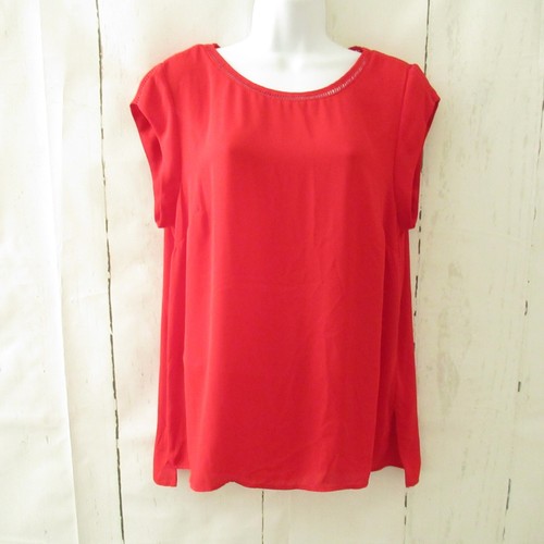 Daniel Rainn Top L Large Red Short Sleeve Boho Peasant | eBay