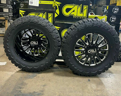 20" Cali Summit Dually Wheels 35" MT Tires Package 8x6.5 Dodge Ram 2500 ...