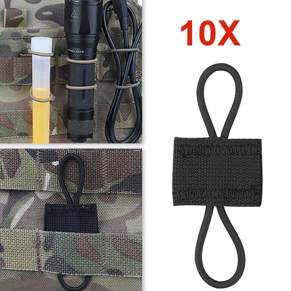 10Pcs Elastic Molle PTT Retainer Ribbon Buckle Tactical Backpack ...