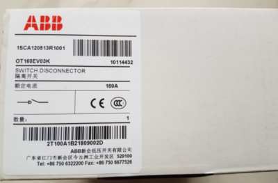 1PCS NEW ABB OT160EV03K 1SCA120513R1001 SWITCH DISCONNECTOR 160A BRAND ...