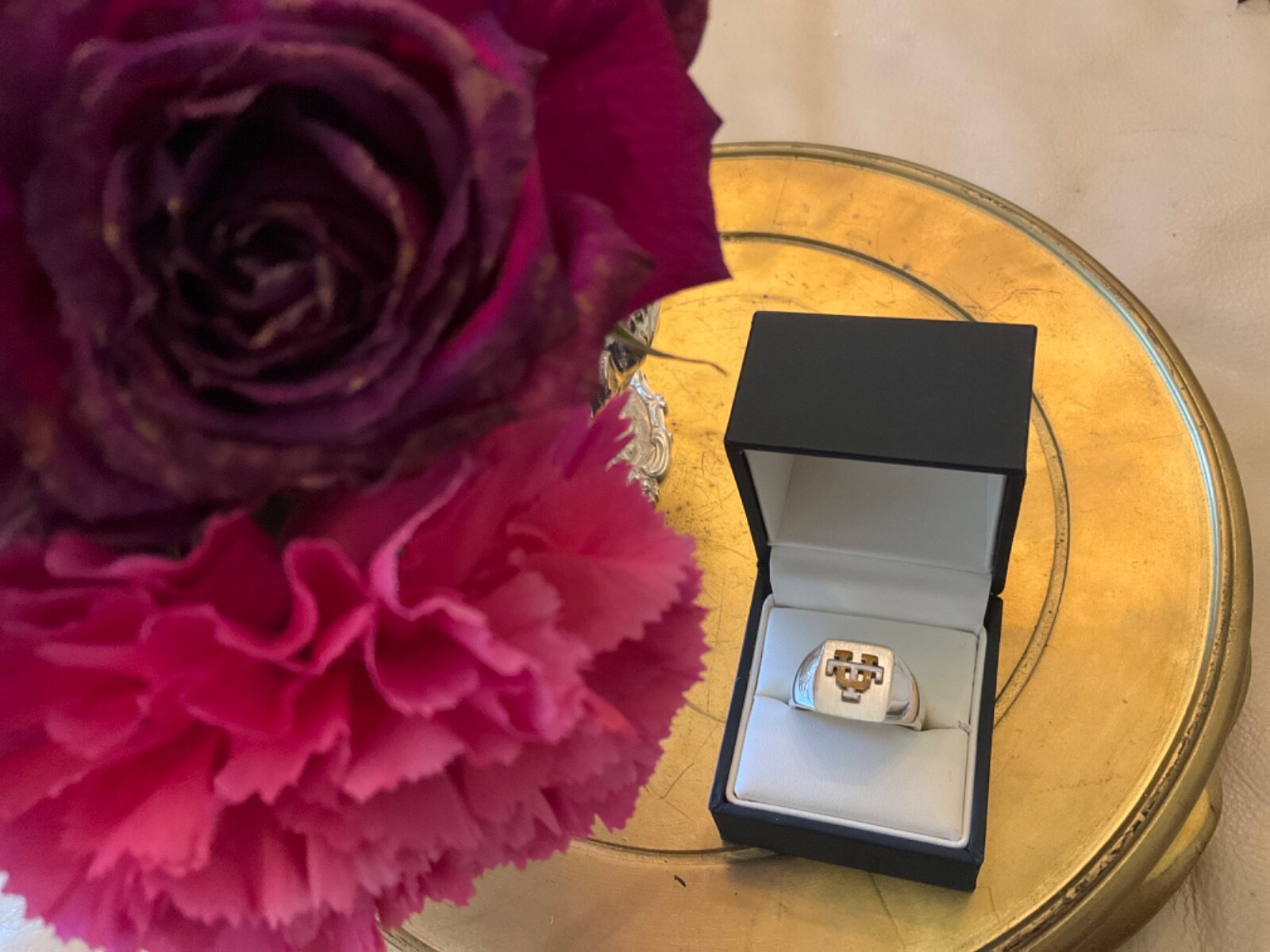 14K Gold Filled University of TEXAS UT on Sterling Silver Signet Ring ...