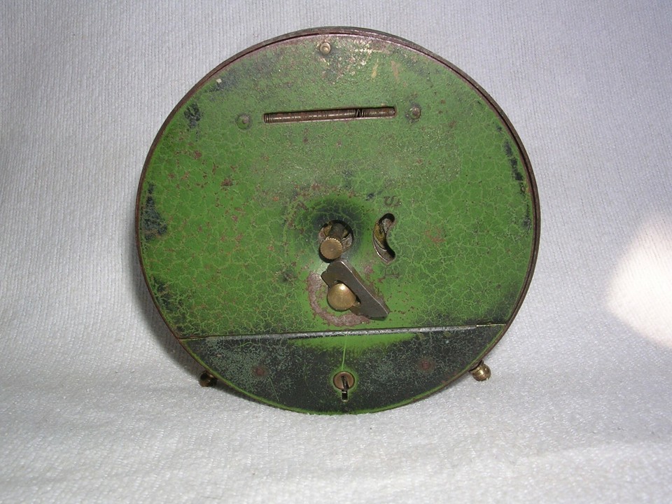 RARE Antique Art Deco Coin Clock Bank Lux Clock Co. Waterbury, Conn. U ...