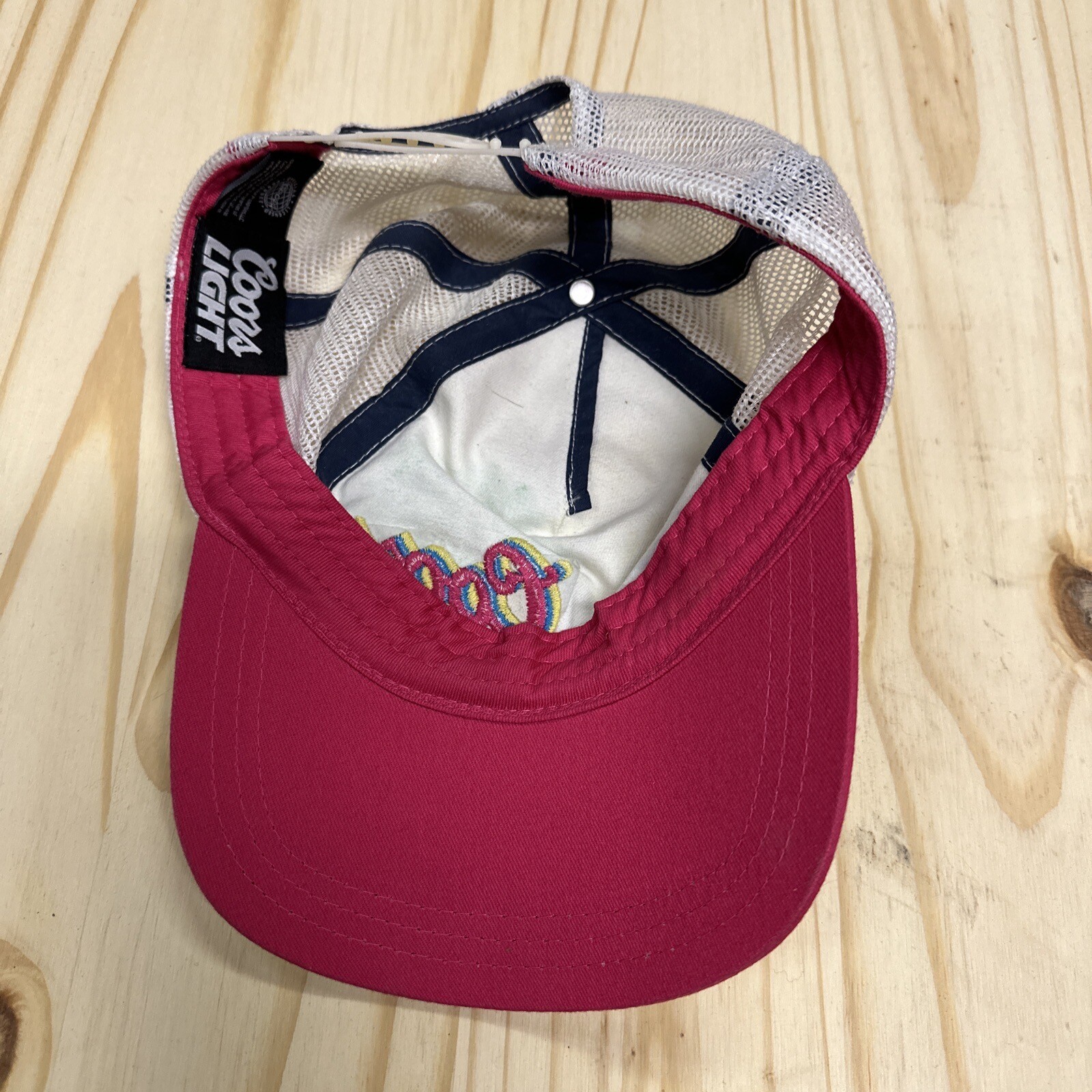 Coors Light Snapback Hat Flowers Pink Mesh back - Gem