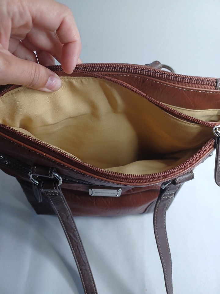 Stone Mountain Shoulder Handbag Purse Lovely 2 Tone Brown 11 by 11 ...