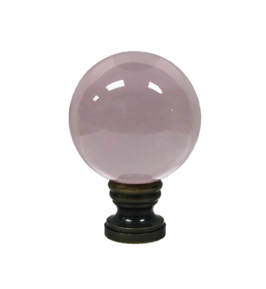 Lamp Finial-LARGE GLASS ORB in 10 Colors-Brass Base, 3 Finishes AB,CH ...