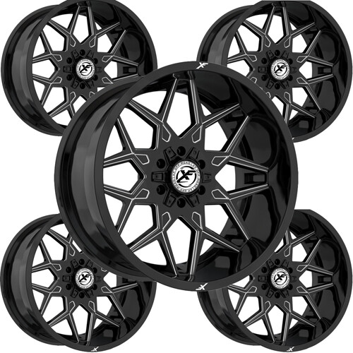 (Set of 5) XF Off-Road XF-238 18x9 5x5"/5x5.5" +12mm Black/Milled ...