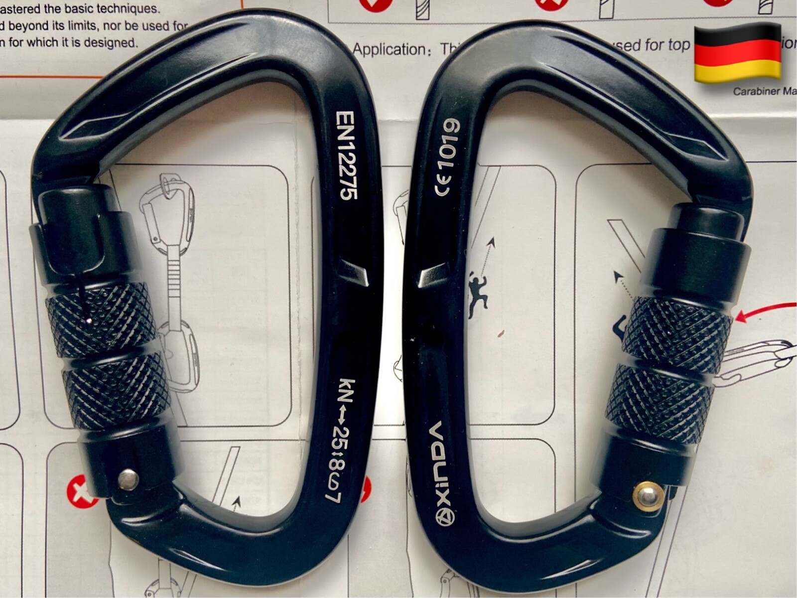 1x XINDA HMS Karabiner 25kN mit Twist-Autolock