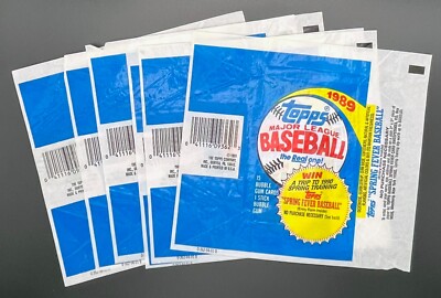 Six 1989 Topps Baseball Card Wax Pack Wrappers | eBay