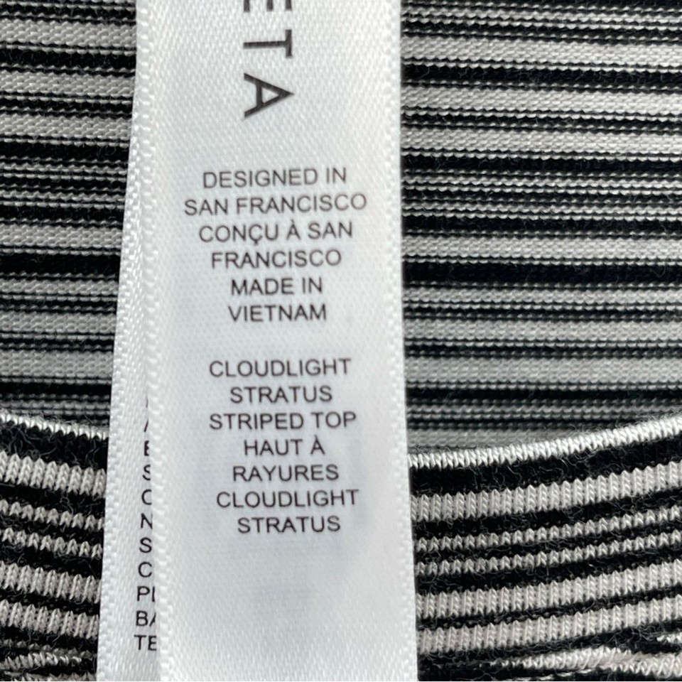 Athleta Cloudlight Stratus Workout Gym Black Striped Top Size XL ...