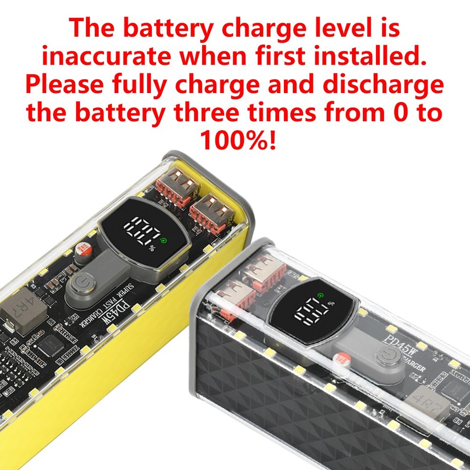DIY 8*18650 Battery Charger Box Power Bank Case Shell Kit PD 45W Fast ...