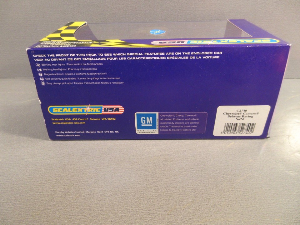 Scalextric USA C2740 Chevrolet Camaro Behrens Racing No. 74 1/32 Slot ...