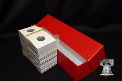 100 Morgan Dollar 2x2 Coin Holder Flip Mylar Cardboard + Storage Box 38 ...