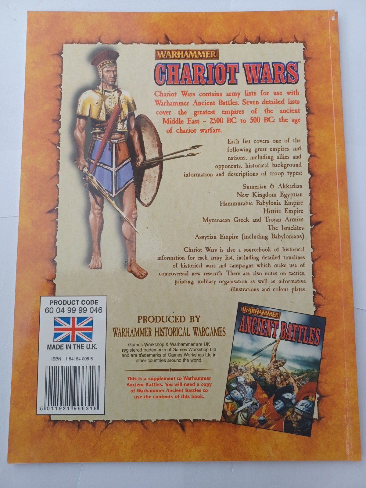 Warhammer Historicals Ancient battle Supplement - Chariot Wars | eBay