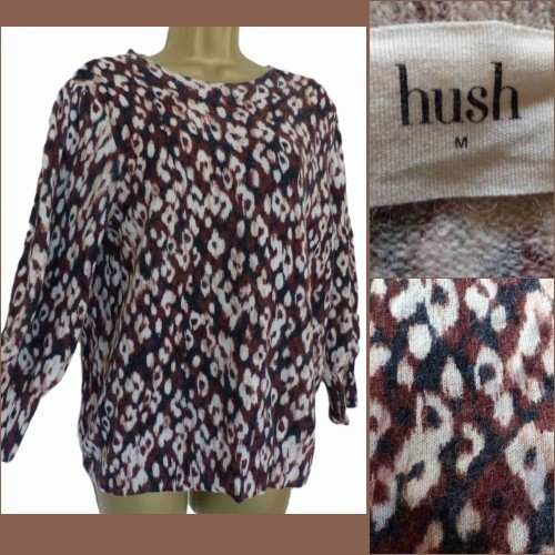 Hush brown animal print jumper wool alpaca size M | eBay UK