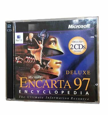 VTG Rare Microsoft Encarta Encyclopedia 97 Deluxe CD-ROM for MAC OS 2 ...