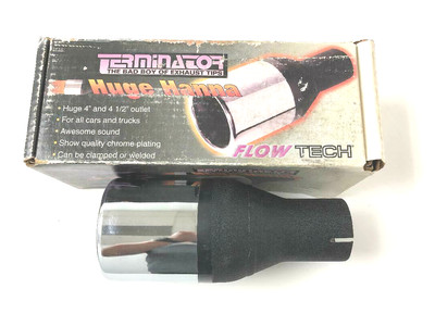 Flowtech 59325 Exhaust Tip Resonator Terminator | Round | Chrome | 1 ...