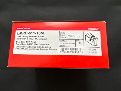 NEW Legrand Wattstopper LMRC-611-16M DLM 1-Relay Wireless Room ...