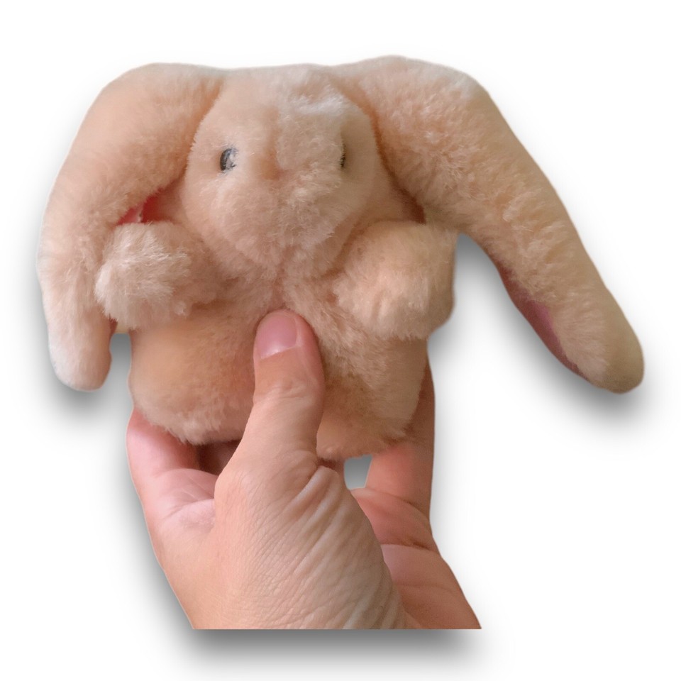 RUSS LI'L PUFF Peach PINK BUNNY RABBIT Little STUFFED ANIMAL PLUSH TOY ...