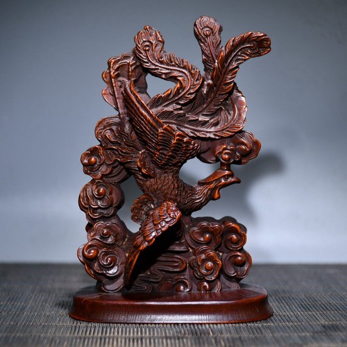 Collection Chinese Wooden Carved Dragon Phoenix Statue Exquisite ...