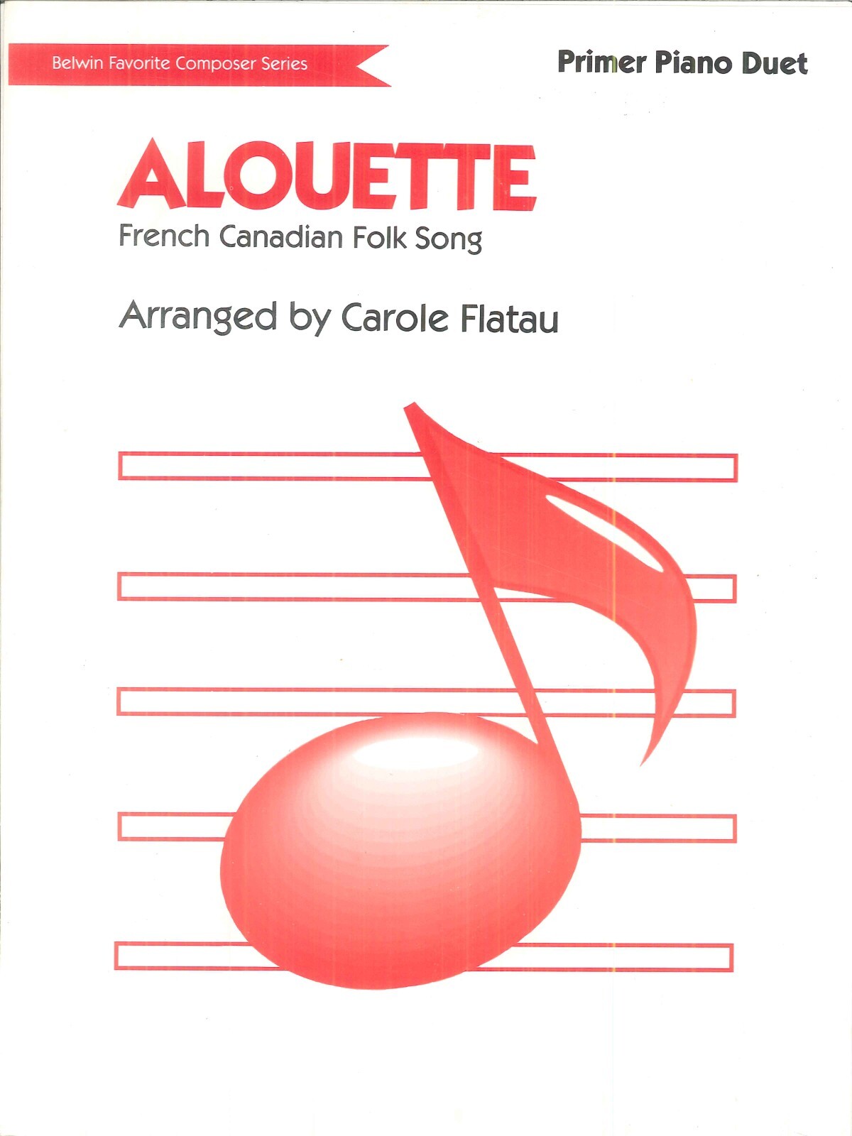 Alouette Elementary Primer Piano Duet Sheet Music 1 Piano 4 Hands 1989 ...