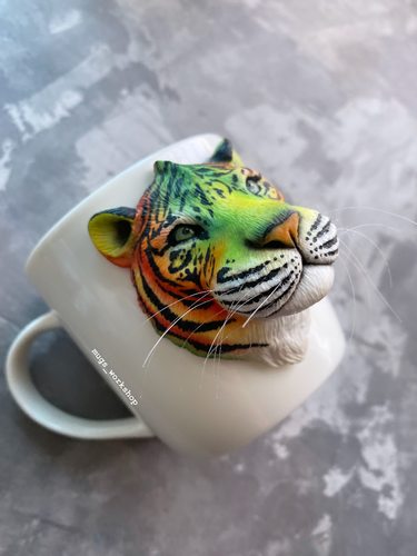 tiger mug, Tiger character tea mug, custom tiger decor cup ...