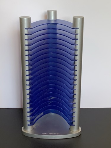 Blue Grey 20 CD Tower Rack Holder Organizer Futuristic Modern Retro 14 ...