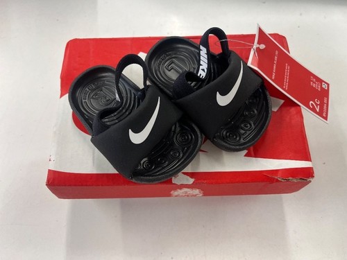 CHILDREN'S NIKE KAWA SLIDES IN BLACK AND WHITE SIZE 2C- CG S65 | eBay UK