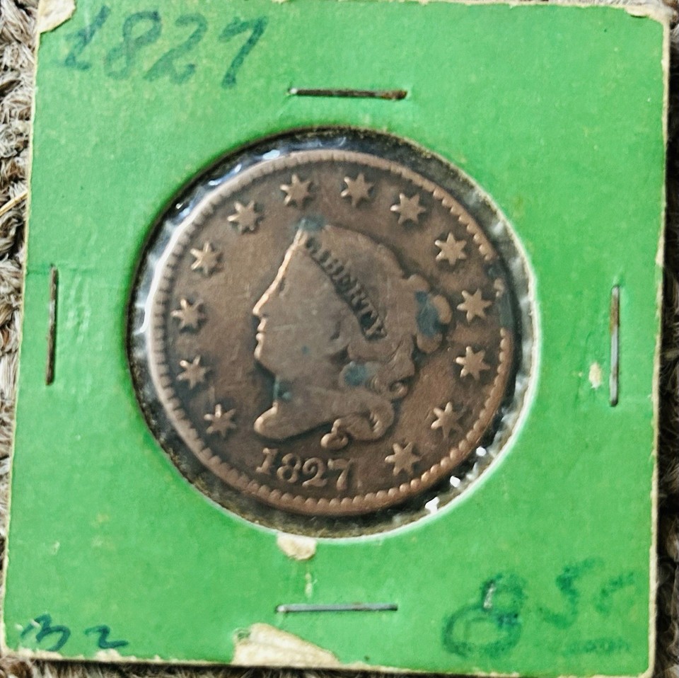 Antique Coins Lot Of 5 1907 Quarter 1827 Penny 1869 Nickel 1916 Dime ...