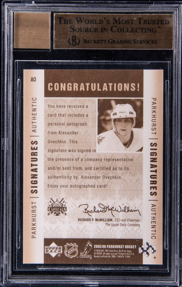 ALEXANDER OVECHKIN 2005 Parkhurst Signatures SP ROOKIE AUTO #AO BGS 9.5 ...
