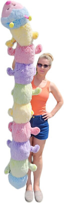 Huge 80" (5' 8" Tall) Solf Plush Jumbo Caterpillar Furry Body Pillow ...