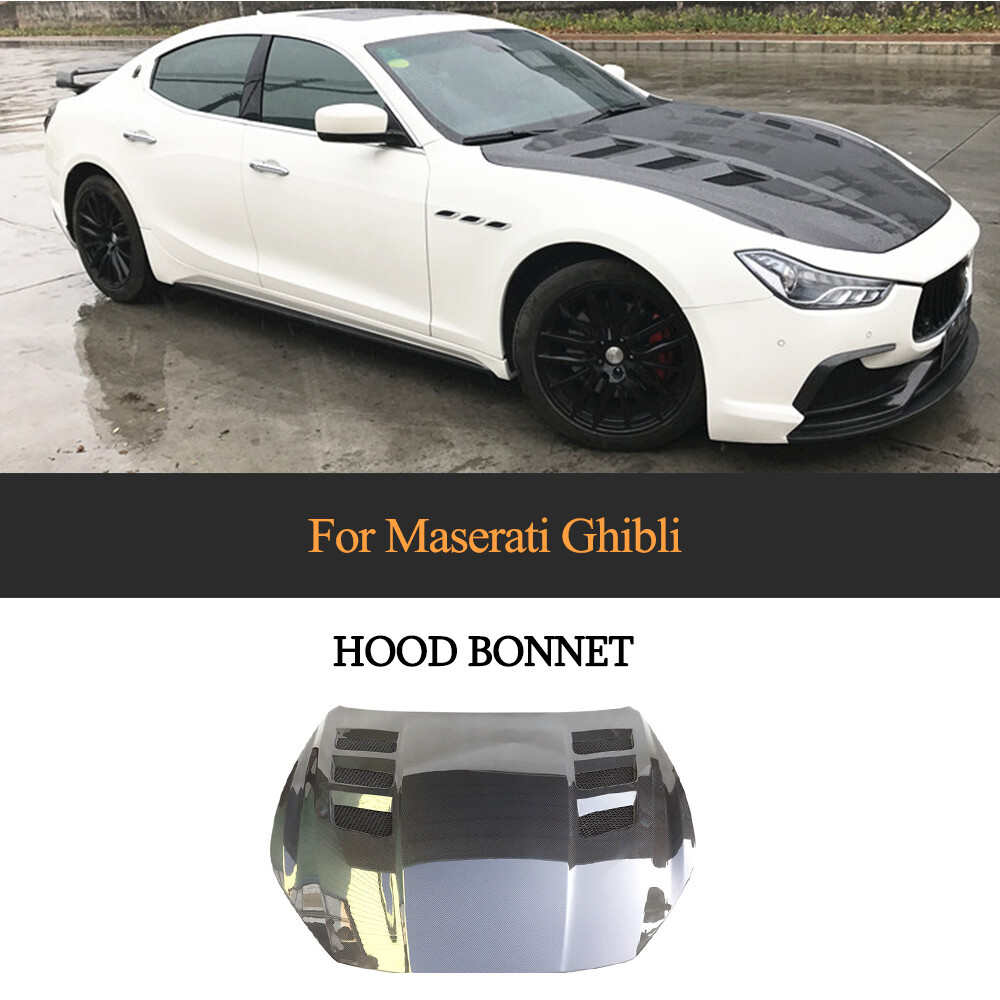 Carbon Fiber Car Front Bumper Hood Bonnet Cover For 2014-2020 Maserati ...