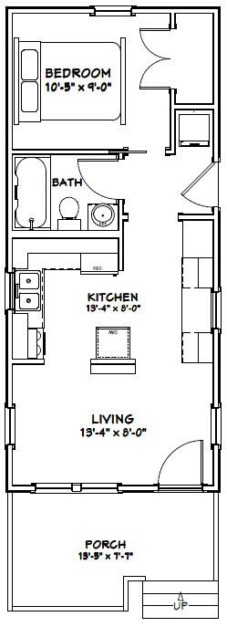14x32 Tiny House -- 447 sq ft -- PDF FloorPlan -- Model 1N | eBay