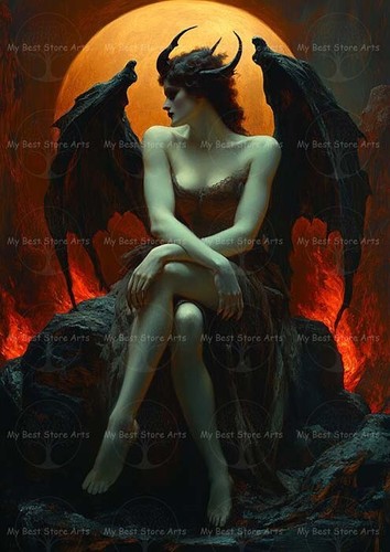 SUCCUBUS LILITH EVIL ART PRINT, Vampire Fire Wall Decor, Demon Witch Poster F575 | eBay