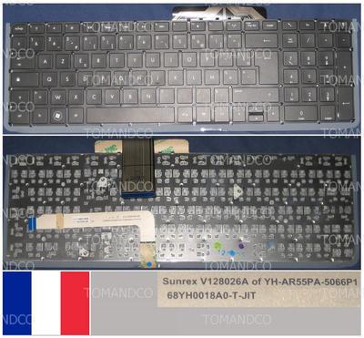 Keyboard AZERTY French HP Envy 17-3000 V128026A YH-AR55PA-5066P1 657125 ...