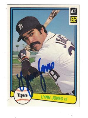 Lynn Jones AUTOGRAPHED 1982 DONRUSS BASEBALL CARD SIGNED DETROIT TIGERS ...