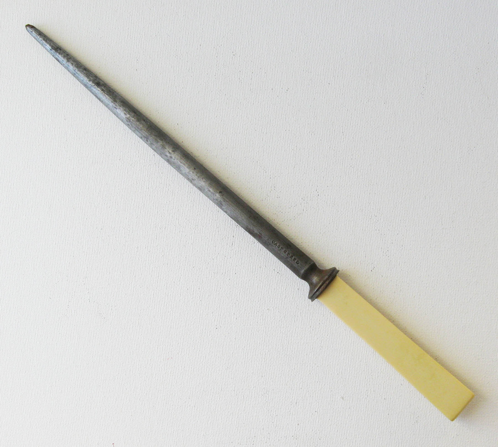 Vintage Faux Bone Square Handle Cast Steel Knife Sharpener | eBay