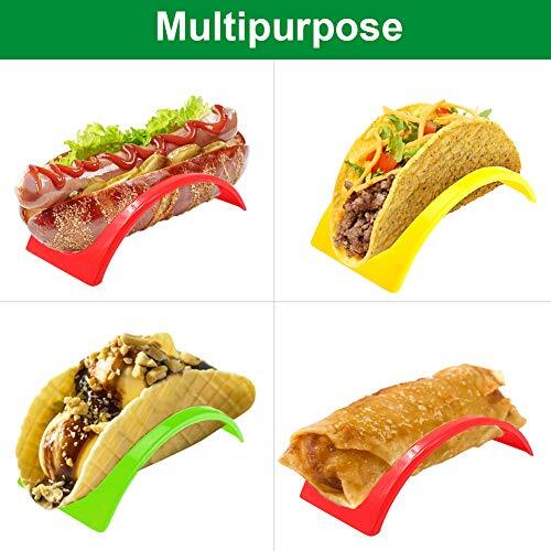 18 Pcs Colorful Stackable Taco Holder Stand for Soft and Hard Shell ...