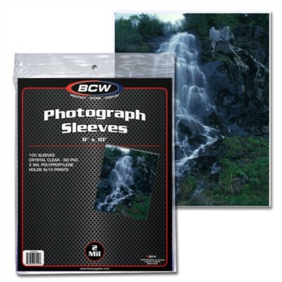 100 BCW 8 x 10 Photo Soft Poly Sleeves 8x10 Acid Free Archival Safe ...