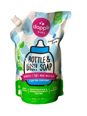 Dapple Refill Pack Baby Bottle and Dish Liquid, Fragrance Free, 34 oz ...