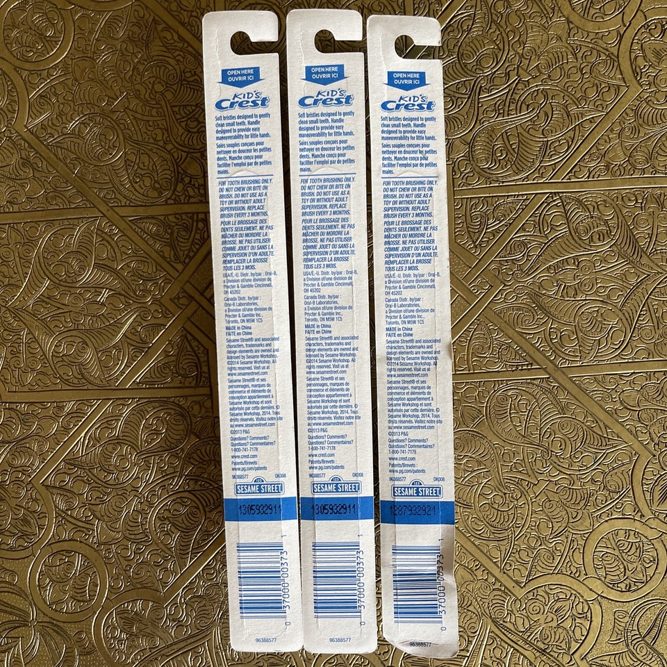 3 Crest Kid's Sesame Street Soft Bristles Toothbrush | eBay