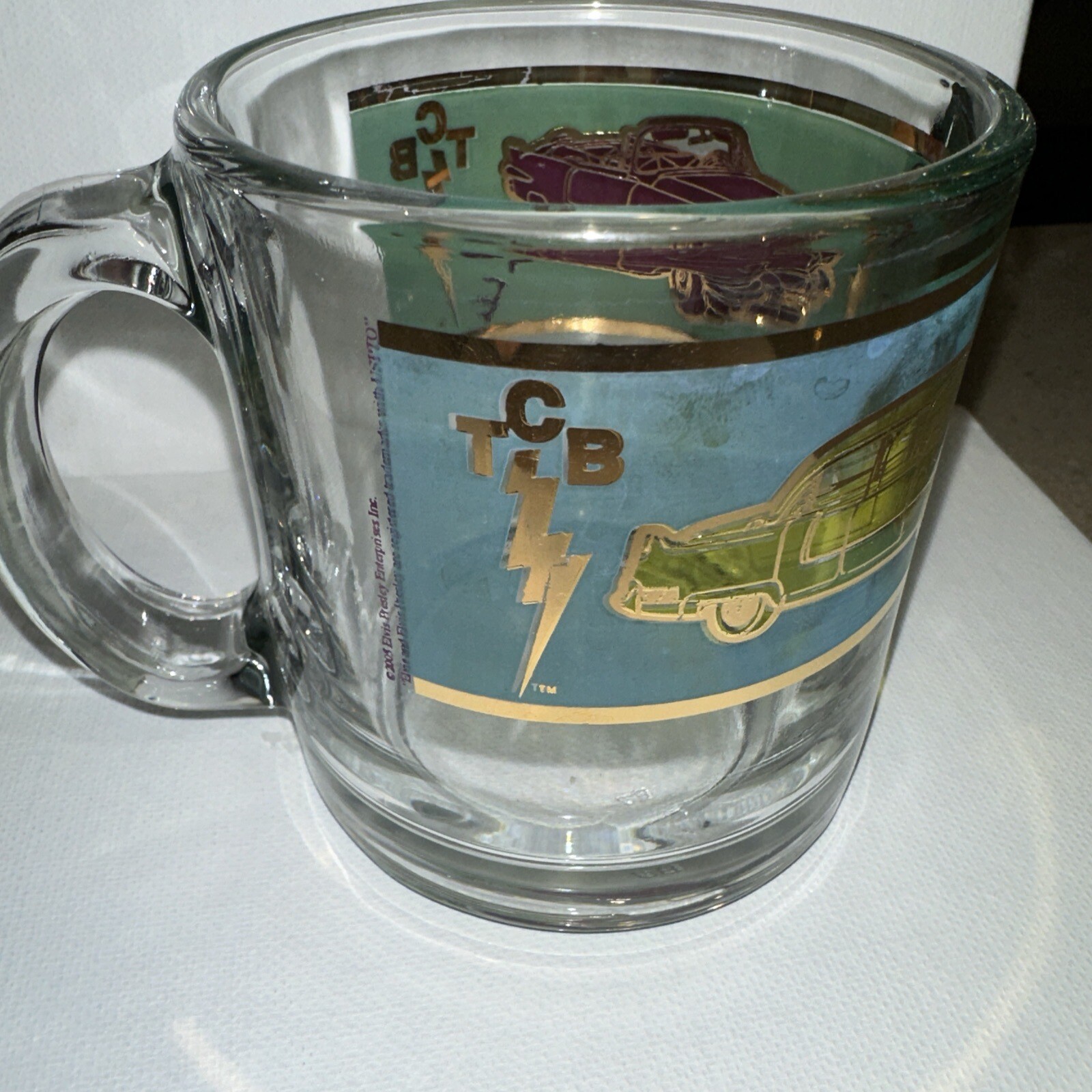 ELVIS PRESLEY GLASS MUG TCM WITH HOLOGRAM LABELS COLLECTIBLE VINTAGE | eBay